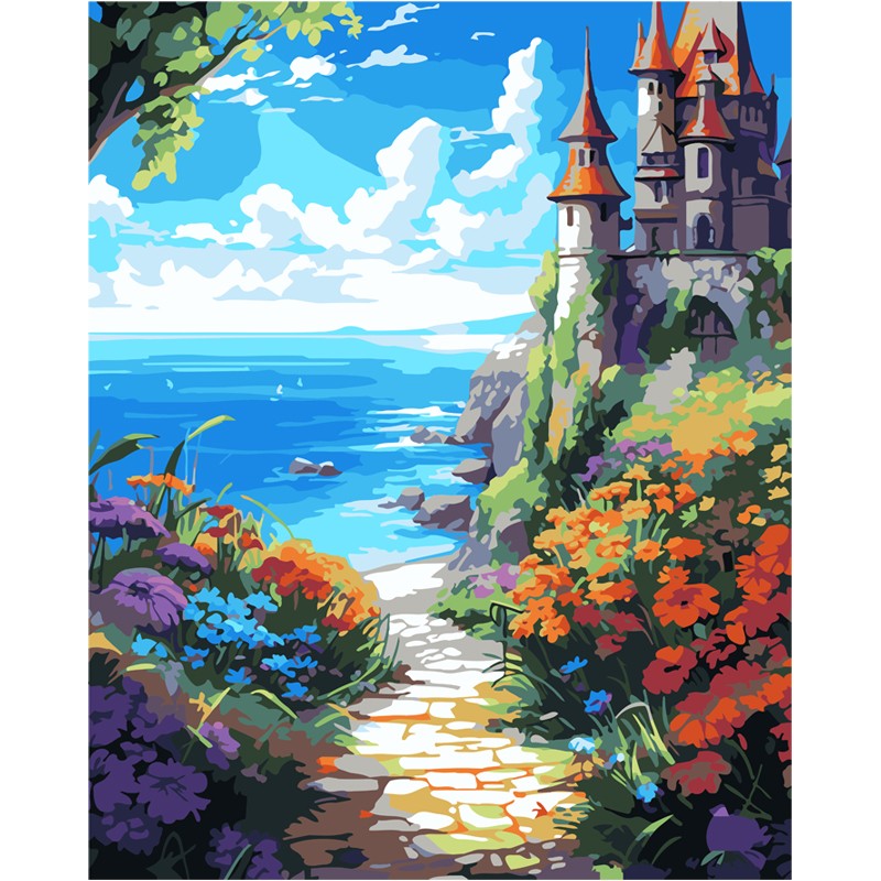 Pictura pe numere 40x50cm Castel la Mare | e-Rechizite.ro